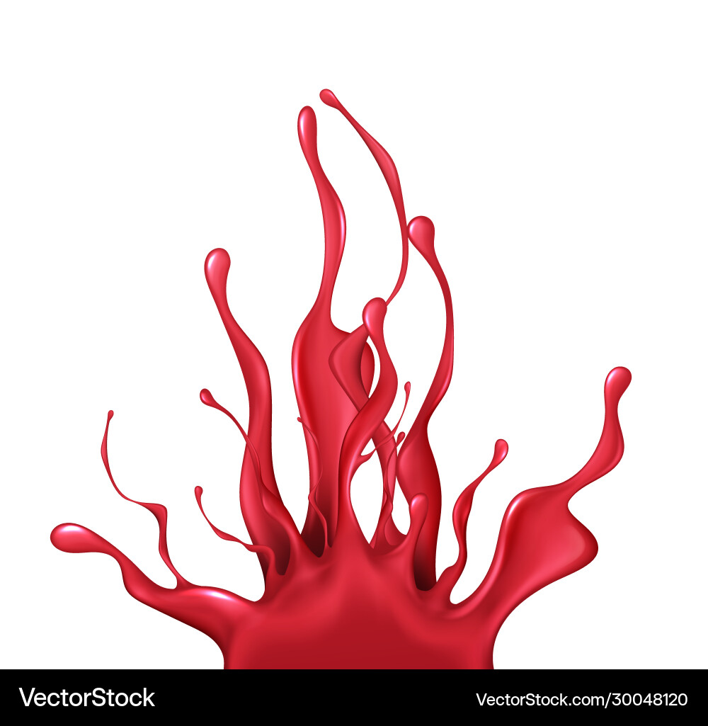 Realistic drips red paint isolated on a white Vector Image