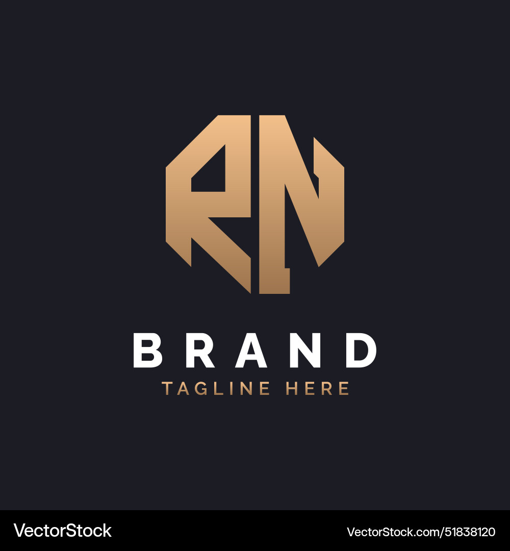 Rn logo design modern minimal elegant and luxury Vector Image