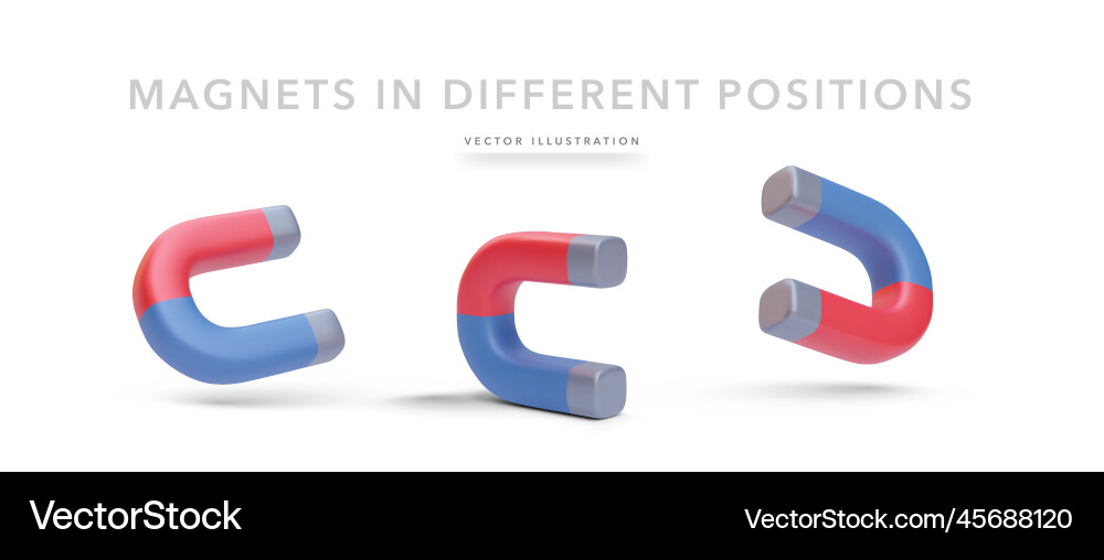 Set of 3d realistic magnets Royalty Free Vector Image