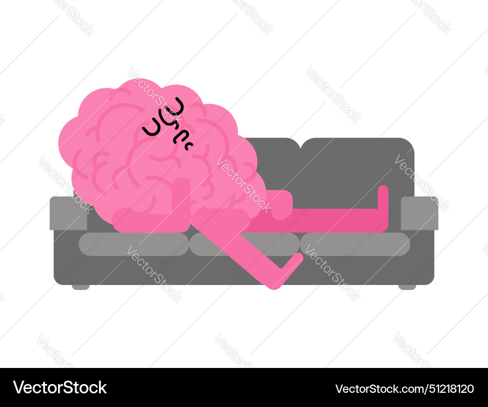 Sleeping brain isolated brains go to sleep Vector Image
