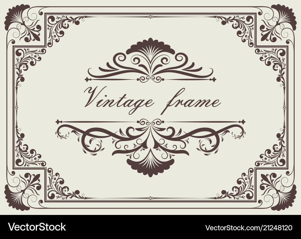 Vintage Filigree Frame Royalty Free Vector Image