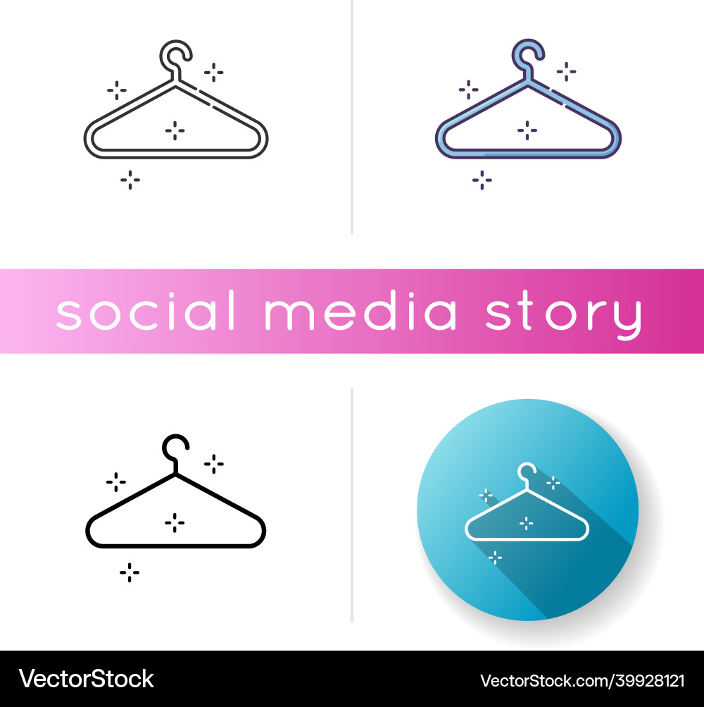 Empty hanger icon hang clothes in closet garment Vector Image