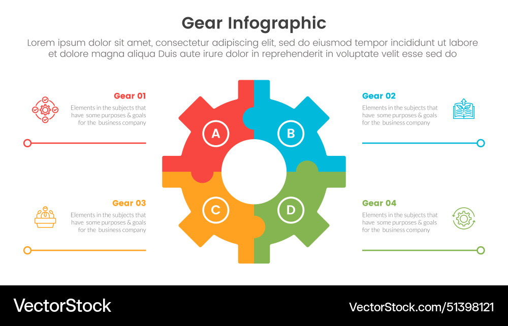 Gear cogwheel infographic template banner Vector Image