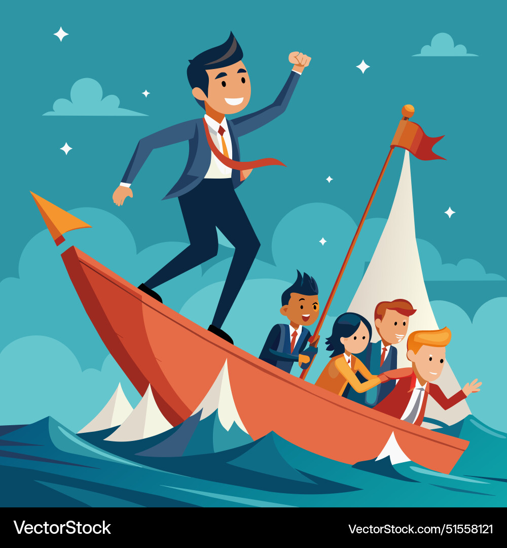 Leadership to lead team the right direction Vector Image