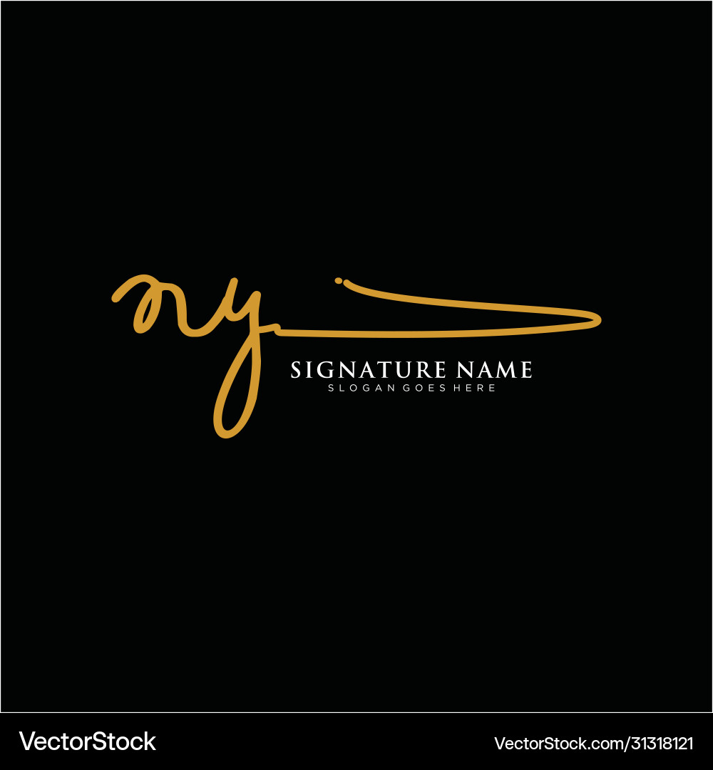 Letter ny signature logo template Royalty Free Vector Image