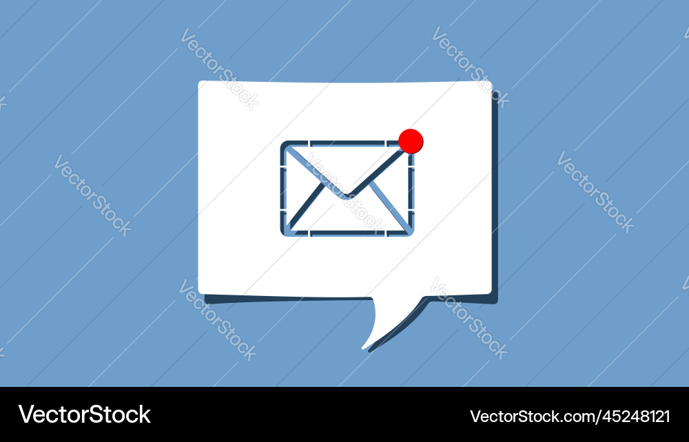 New email notification symbol on cutout white Vector Image