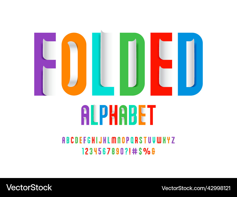 Paper fold font Royalty Free Vector Image - VectorStock
