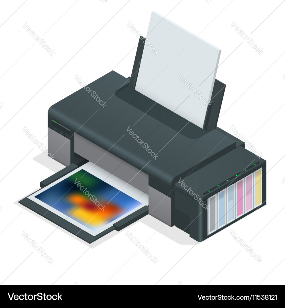 Photo inkjet printer color prints Royalty Free Vector Image