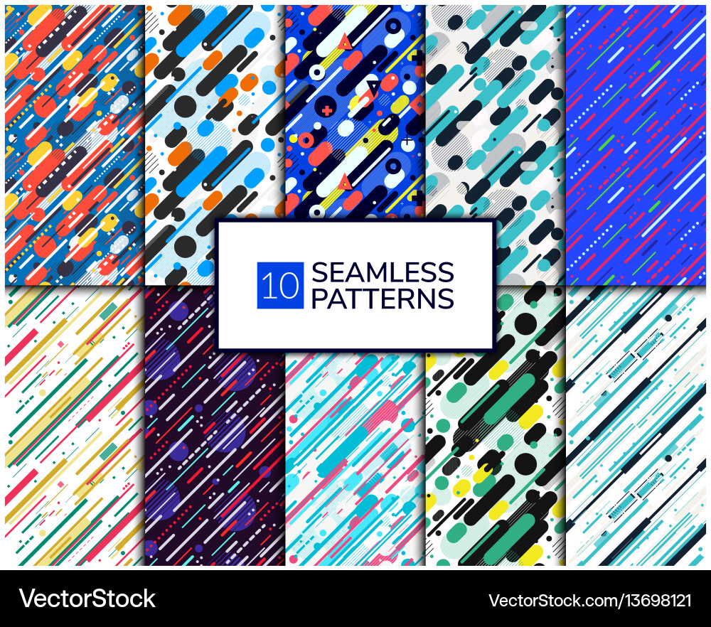 Set diagonal pattern Royalty Free Vector Image