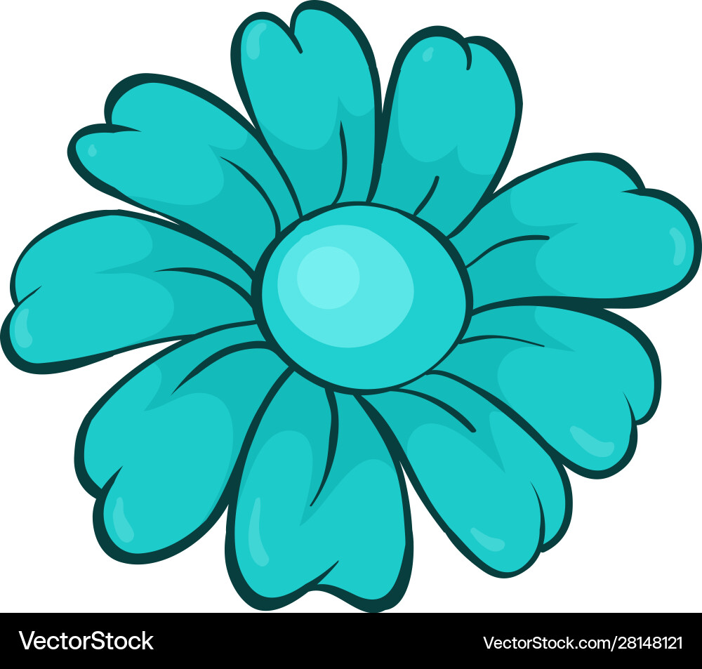 Single flower in blue color Royalty Free Vector Image
