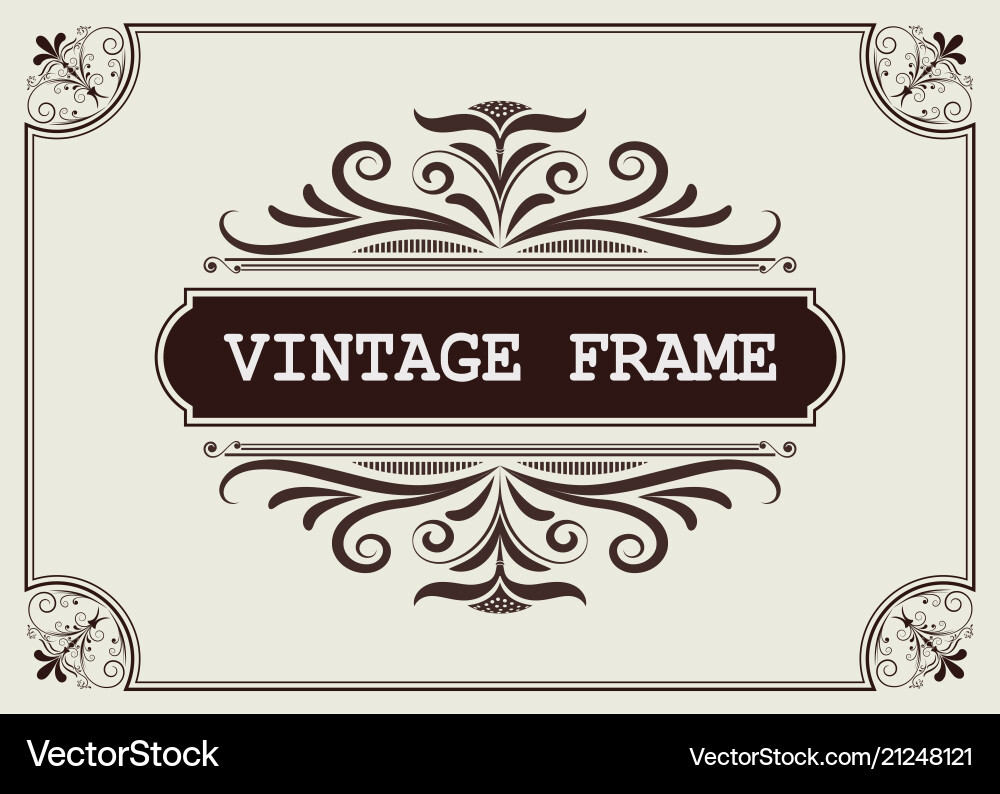 Vintage Filigree Frame Royalty Free Vector Image