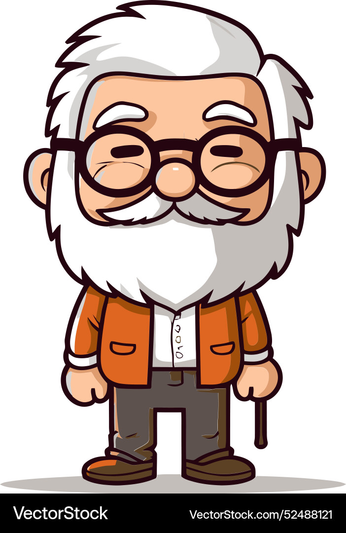 Weathered grace detailed old man Royalty Free Vector Image