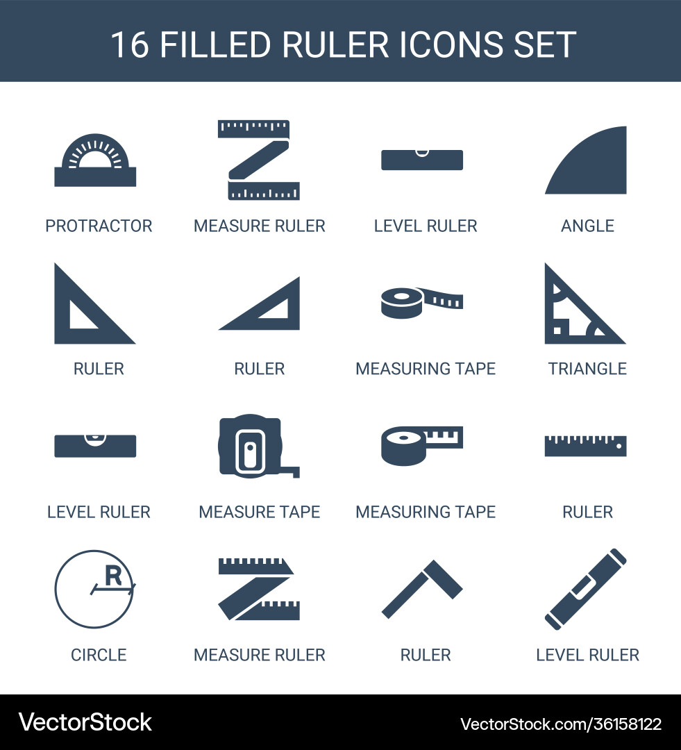 16 ruler icons Royalty Free Vector Image - VectorStock