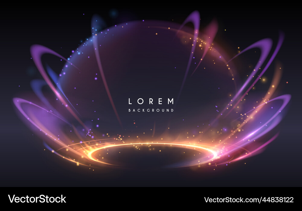 Abstract magic light effect on black background Vector Image