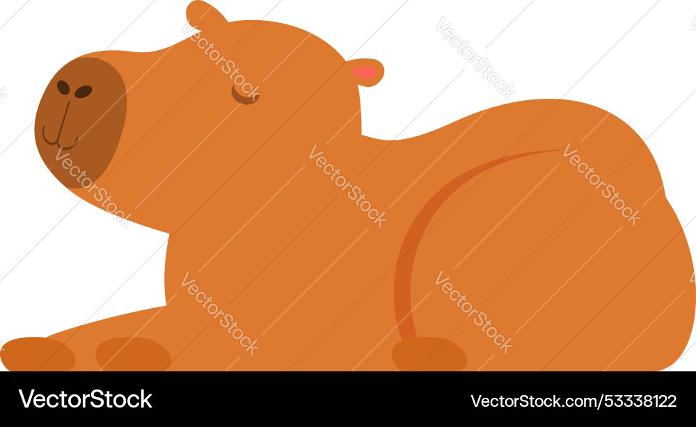 Cute cartoon capybara lying down relaxing Vector Image