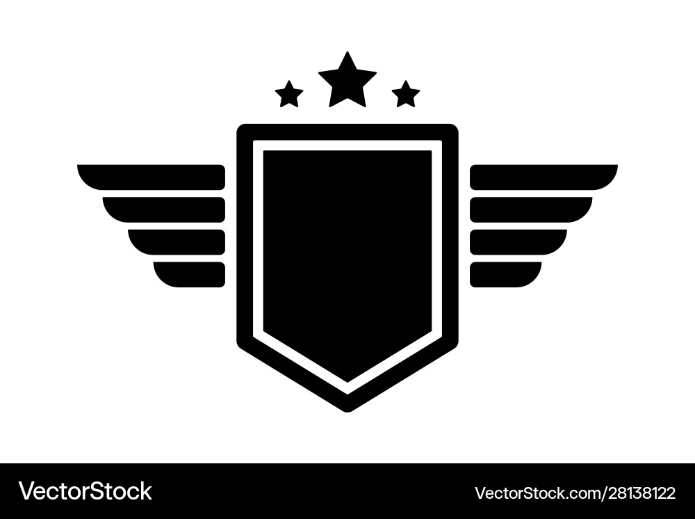 Eagle wings army badges aviation wing labels Vector Image