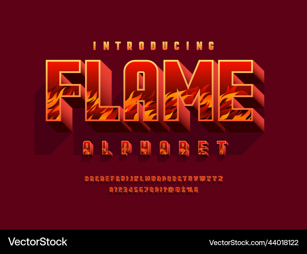 Fire font Royalty Free Vector Image - VectorStock