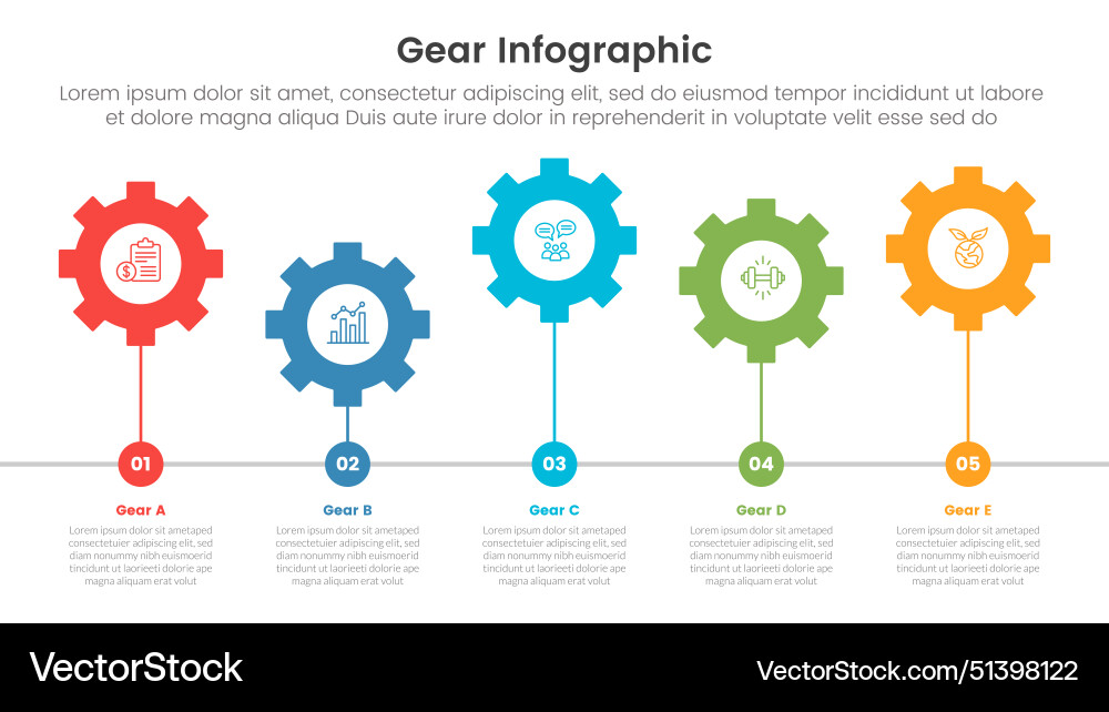 Gear cogwheel infographic template banner Vector Image