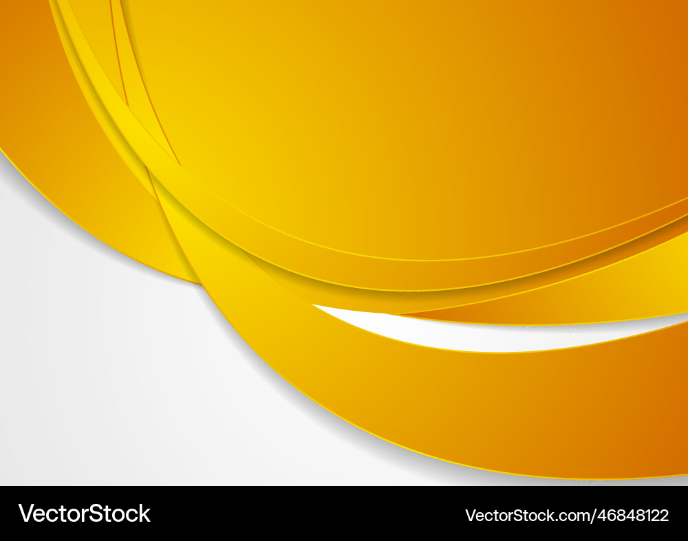 Grey and orange abstract waves corporate Vector Image