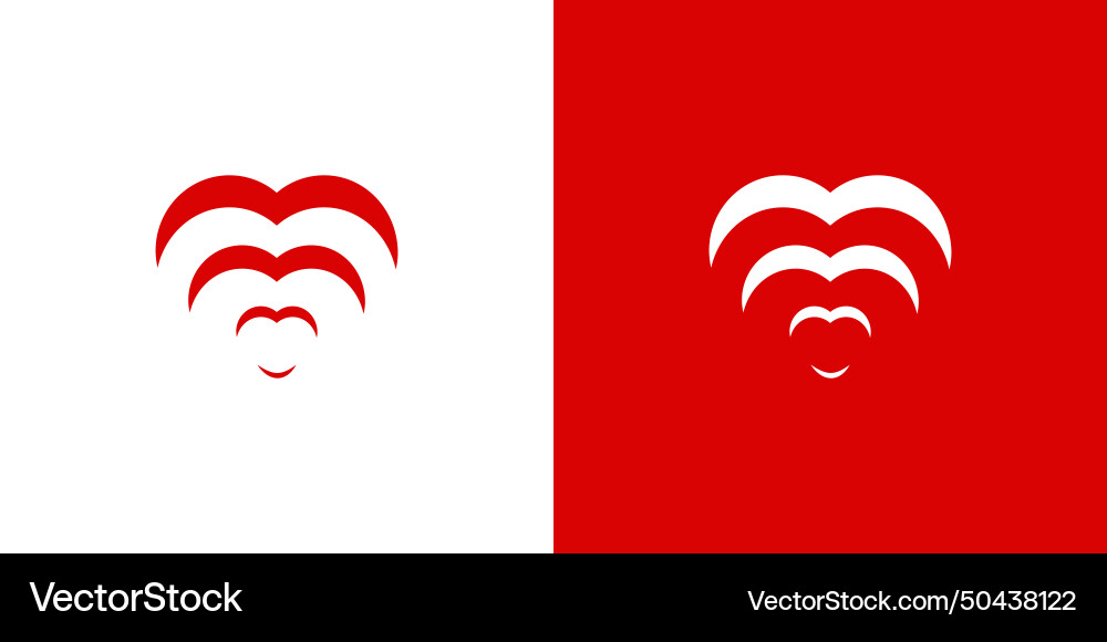 Heart logo design is unique and modern Royalty Free Vector