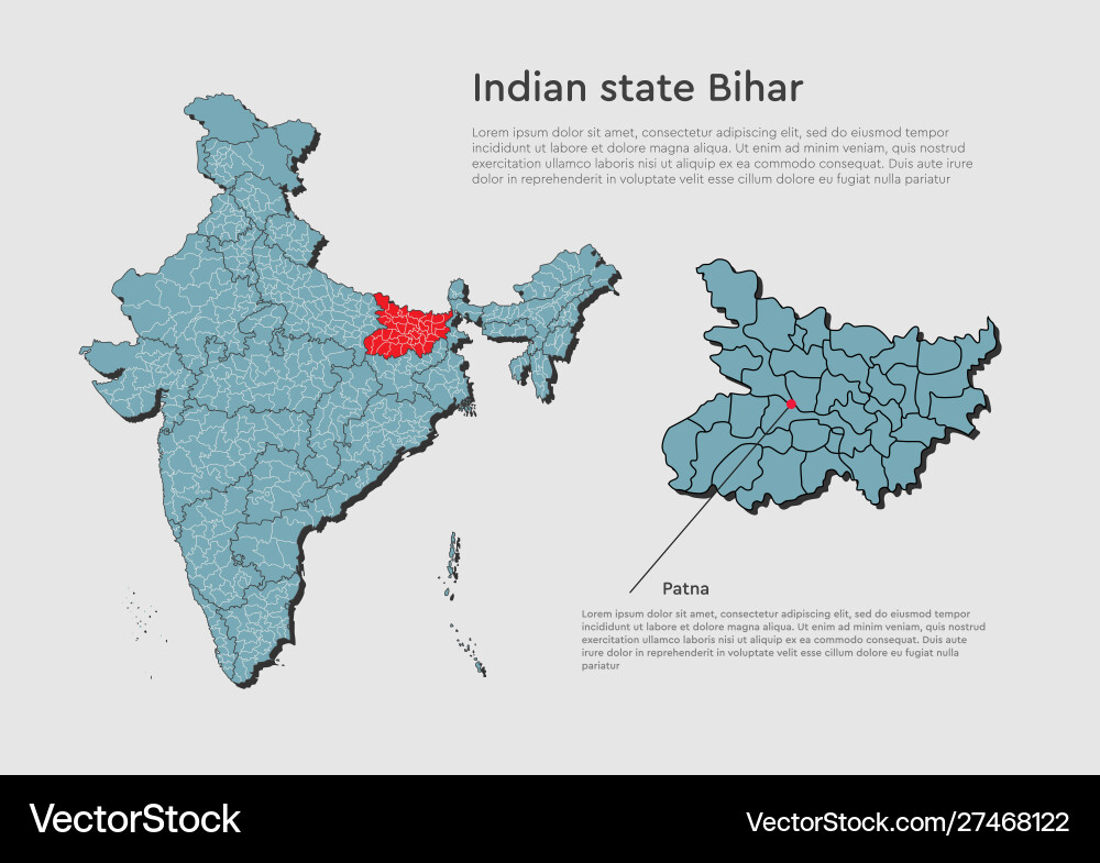 India country map bihar state template concept Vector Image