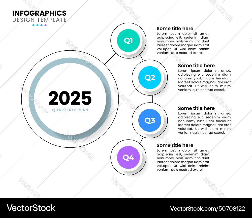 Infographic template quarterly plan for a year Vector Image