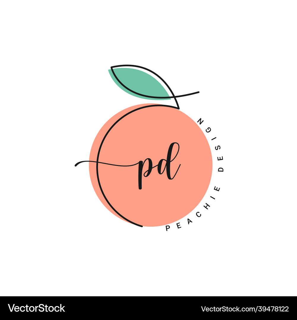 Peach logo on white background peachy design Vector Image