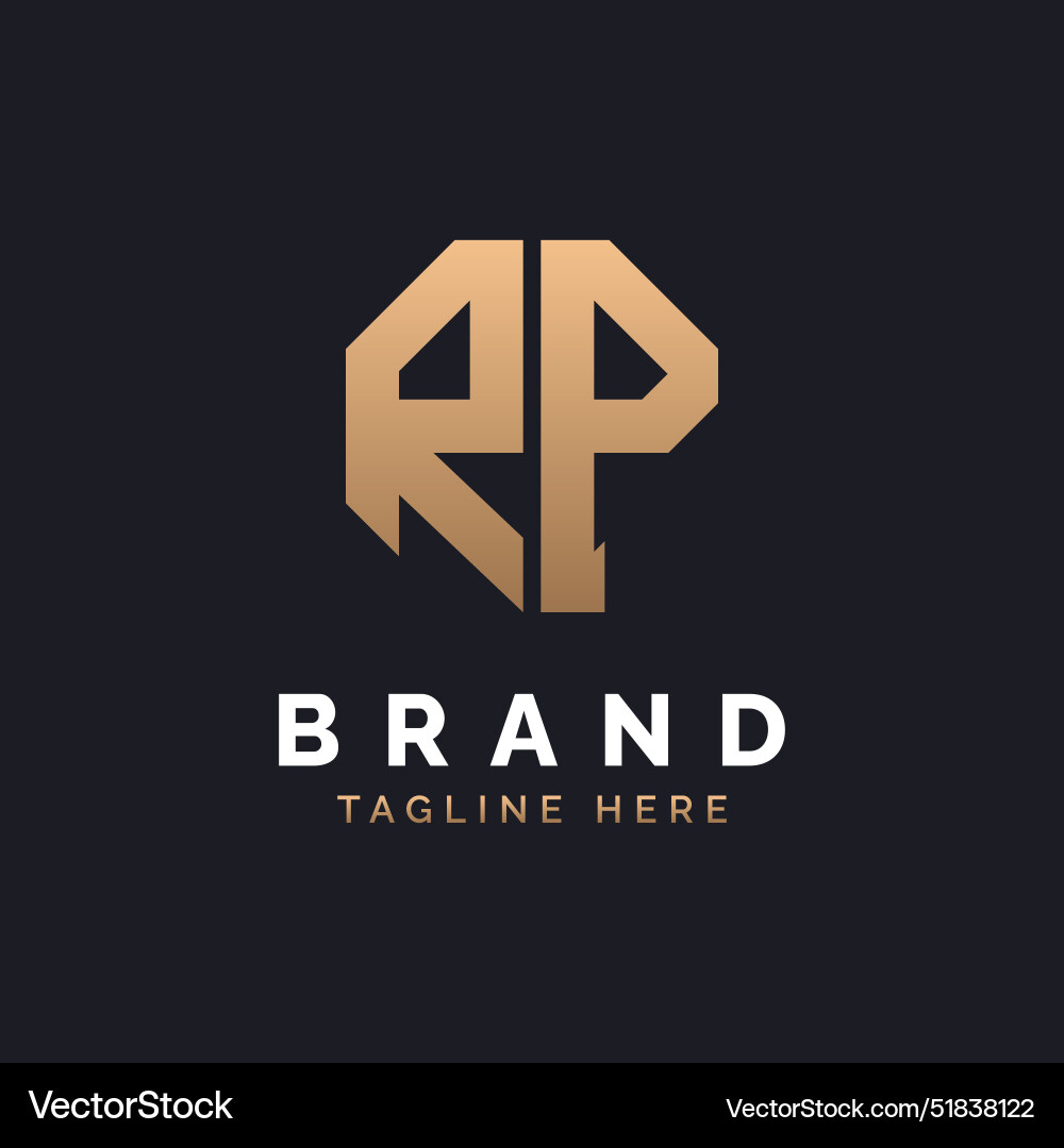 Rp logo design modern minimal elegant and luxury Vector Image