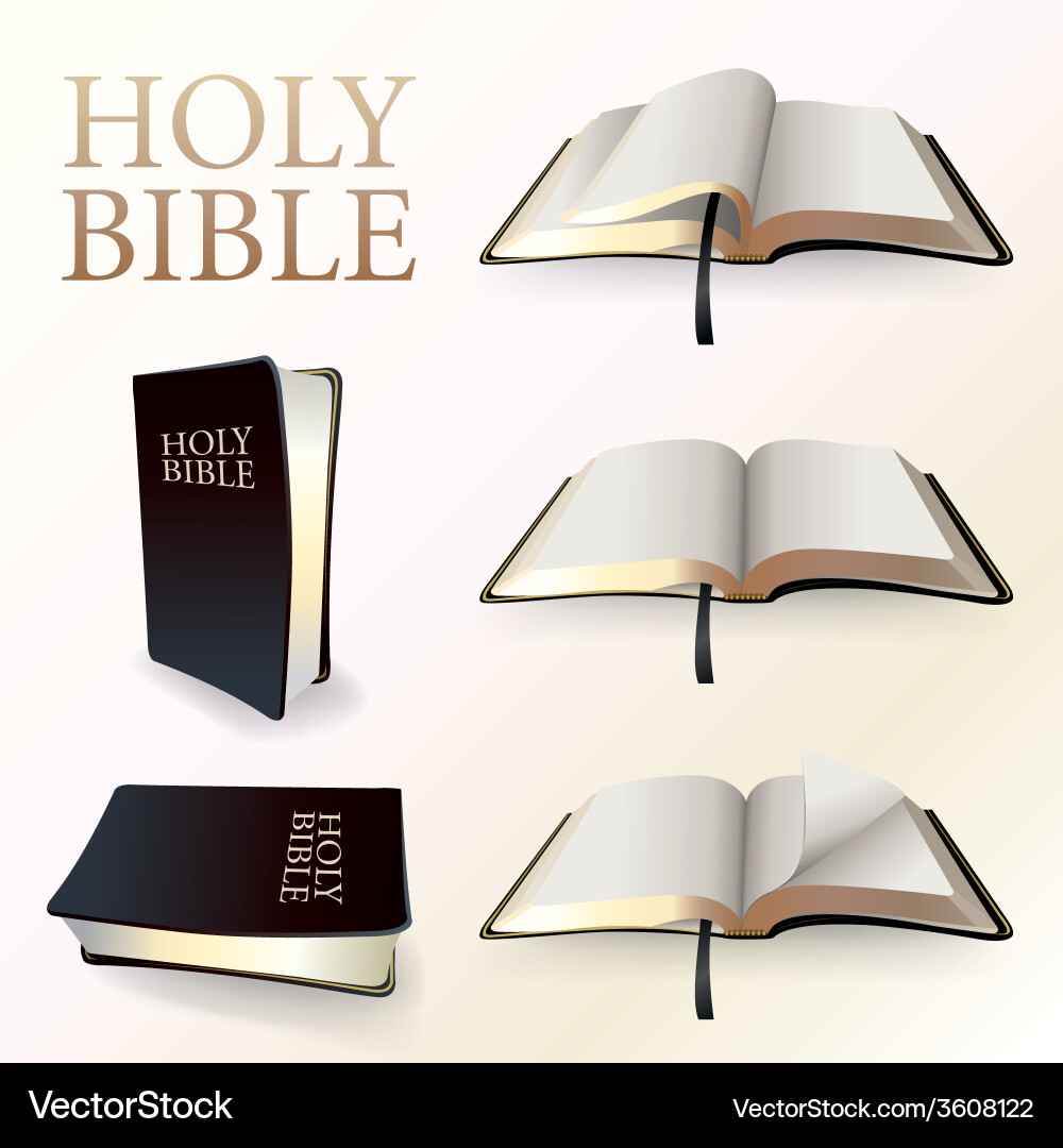 Set of holy bibles Royalty Free Vector Image - VectorStock