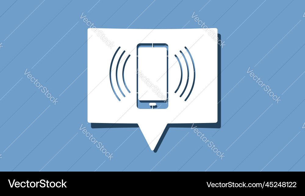 Smart phone with incoming call icon on cutout Vector Image