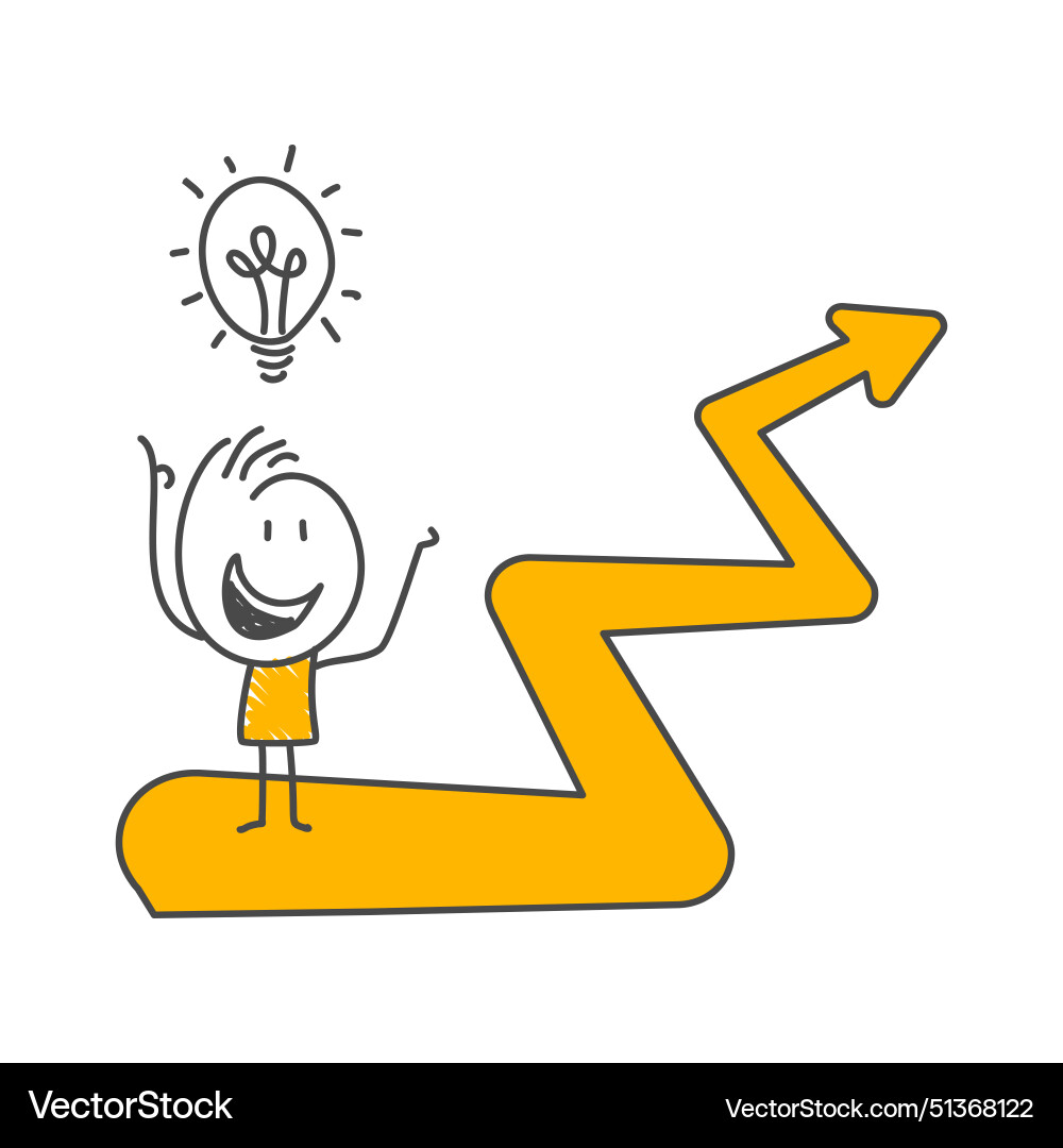 Stick figures creative mind and brainstorming Vector Image