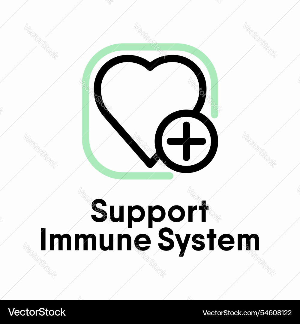 Support immune system information sign Royalty Free Vector