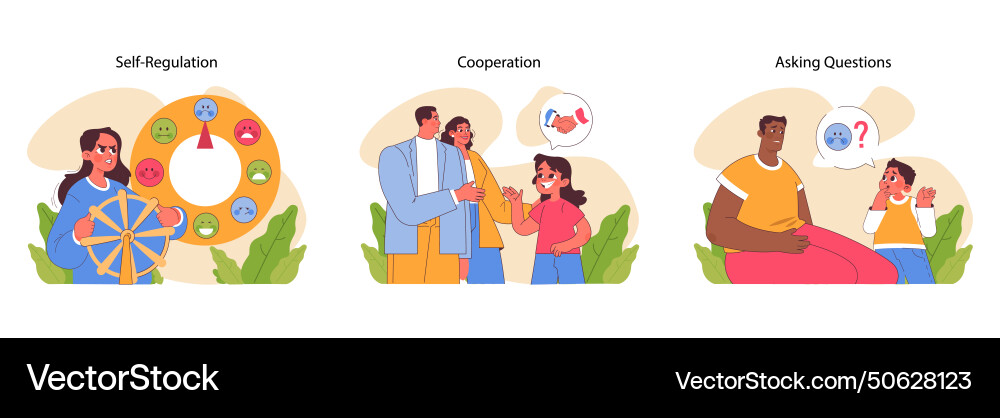 Conflict resolution set flat Royalty Free Vector Image