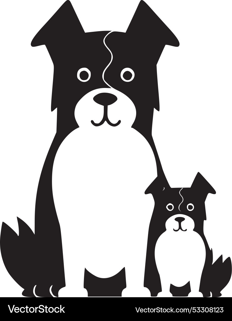 Dog mom - black and white isolated icon Royalty Free Vector