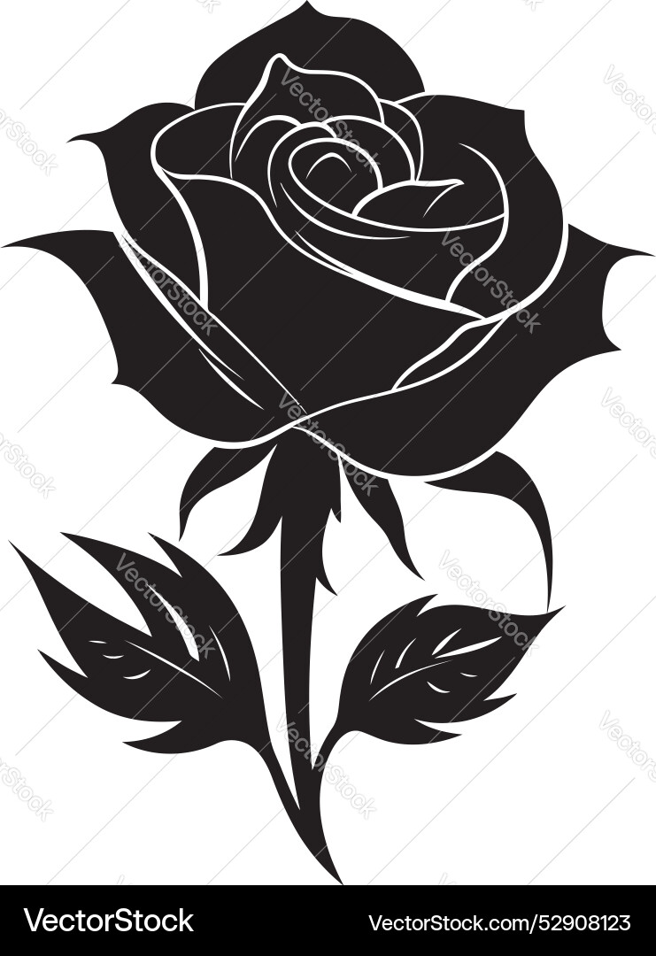 Elegant rose emblem modern black logo design Vector Image