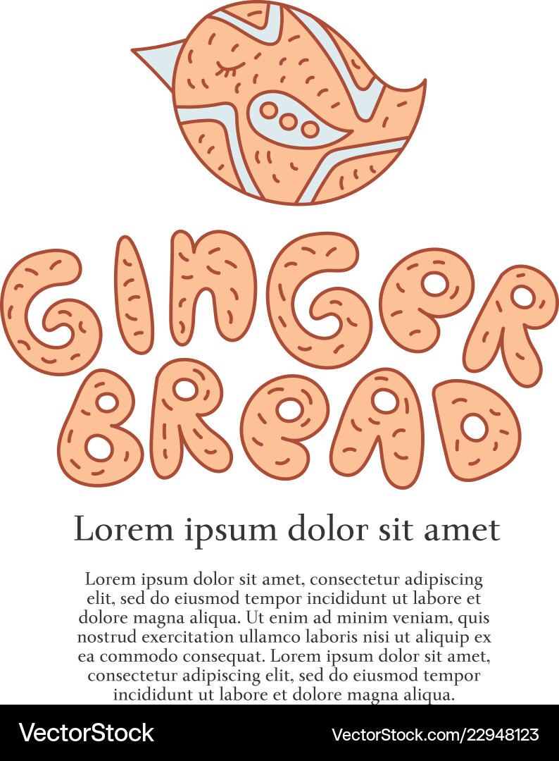 Ginger bread logo bakery set Royalty Free Vector Image