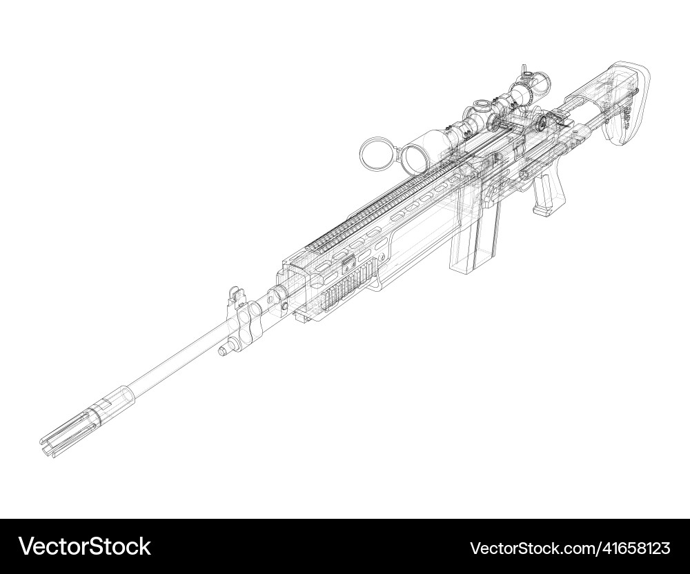 Machine gun rendering of 3d Royalty Free Vector Image