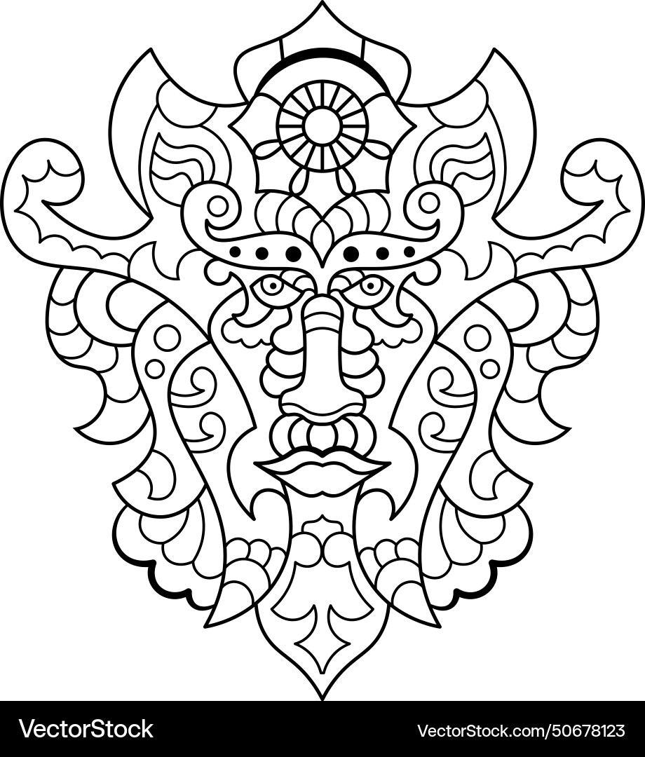 Man head in mandala style Royalty Free Vector Image