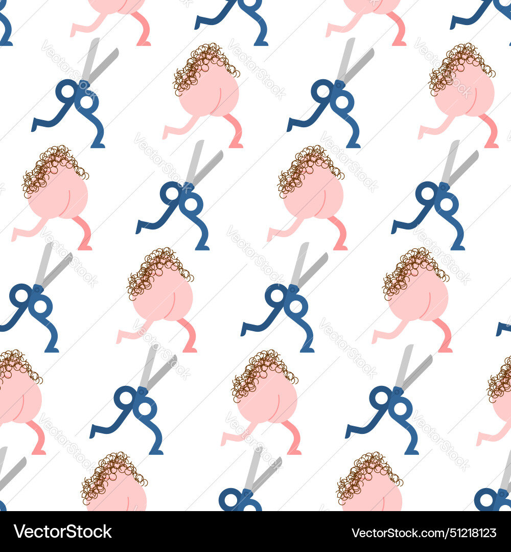 Scrotum And Scissors Pattern Seamless Castration Vector Image