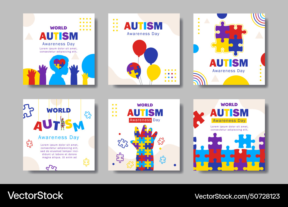 Set of world autism awareness day poster Vector Image