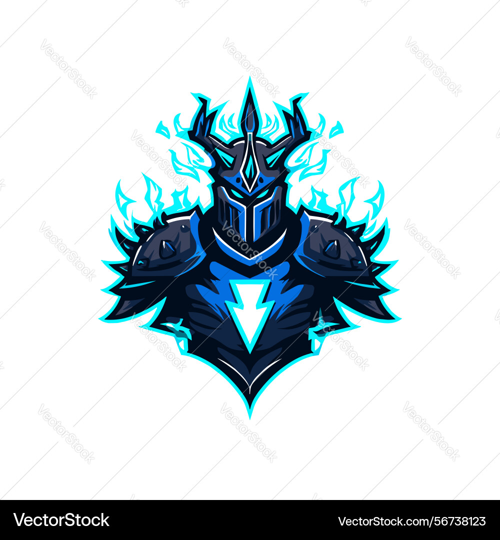 Striking blue and black armor logo design Vector Image