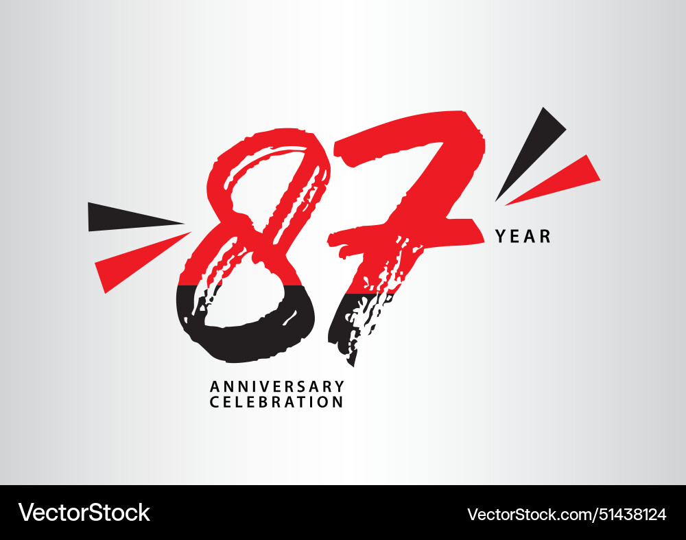 87 year anniversary celebration logotype Vector Image