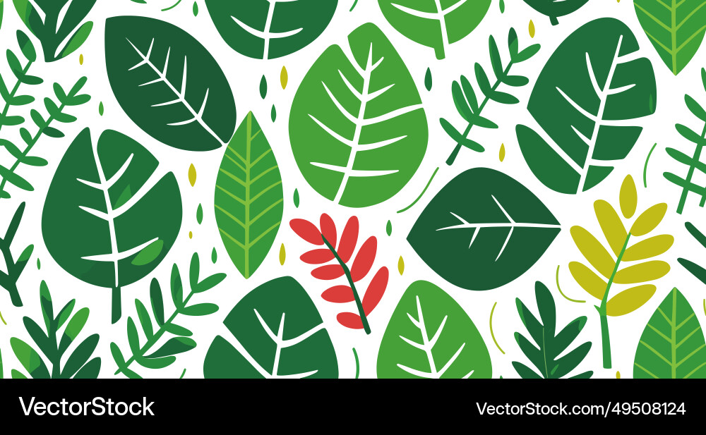 Botanical seamless pattern with leaves Royalty Free Vector