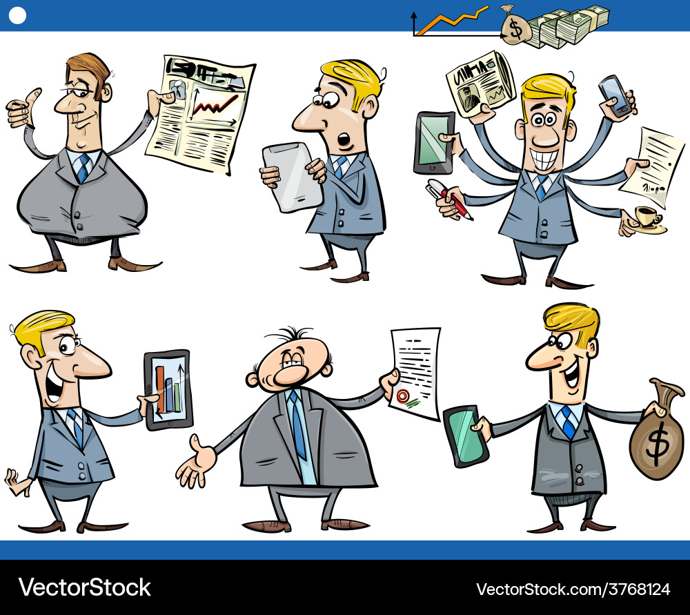 Businessmen cartoon set Royalty Free Vector Image