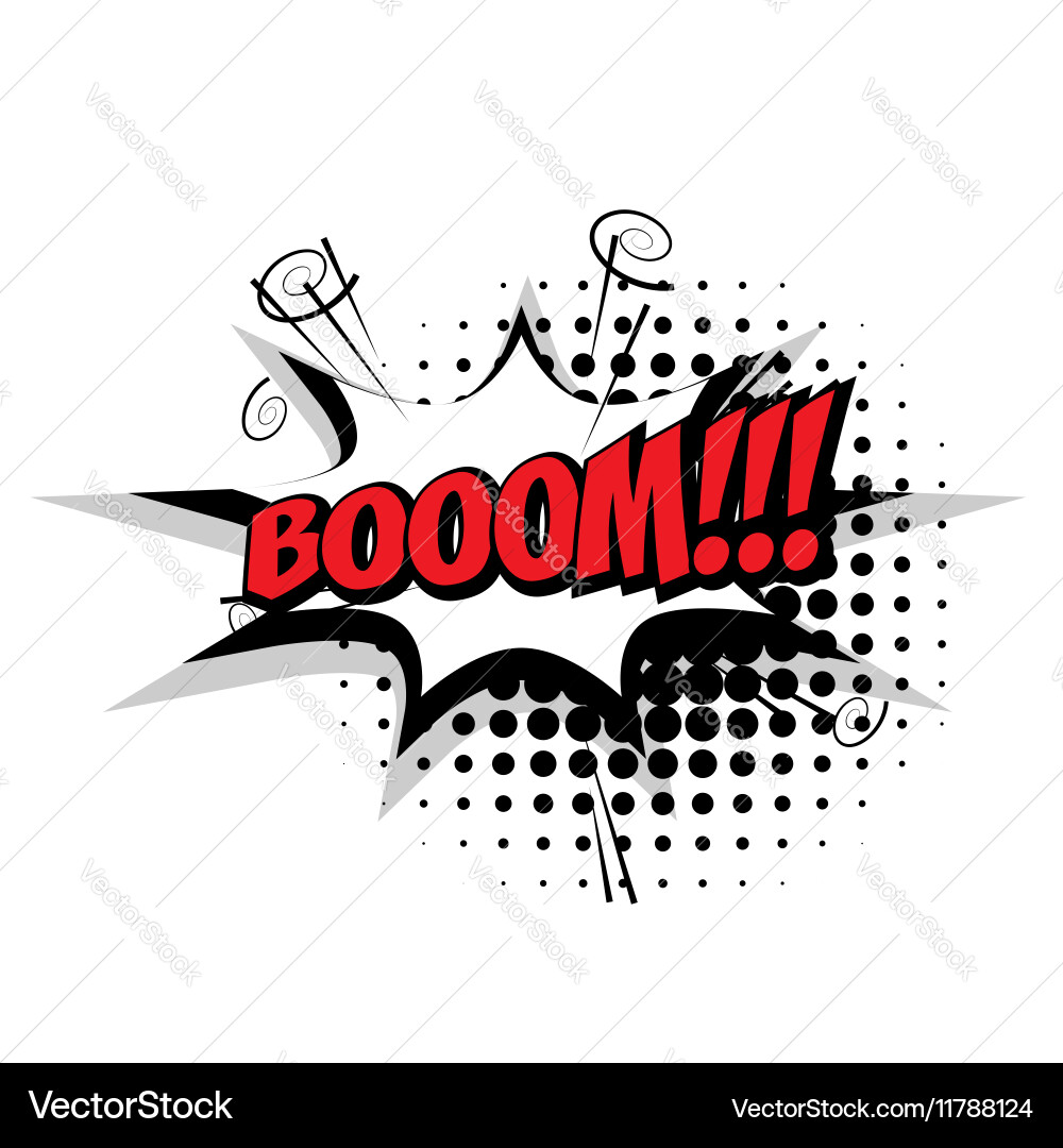 Comic text boom pop art bubble Royalty Free Vector Image