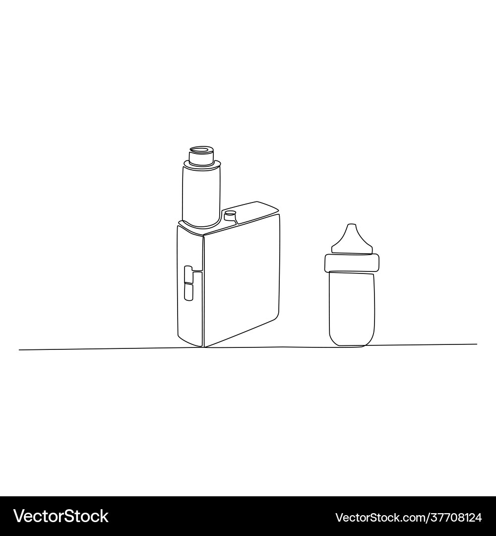 Continuous line drawing vape Royalty Free Vector Image