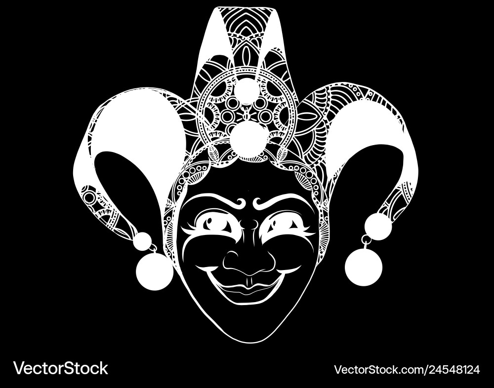 Decorated venetian carnival jester mask Royalty Free Vector