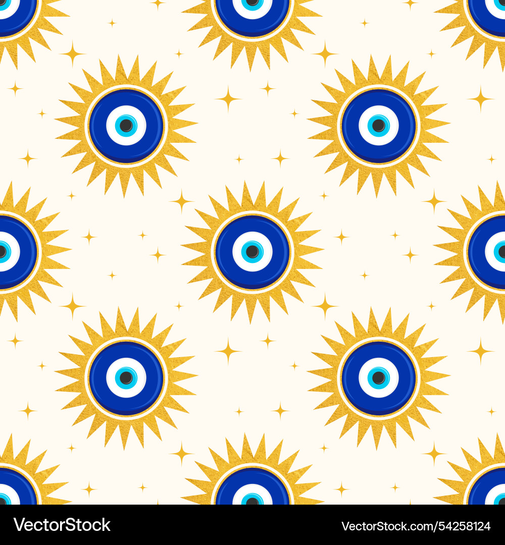 Evil eye greek seamless pattern background Vector Image