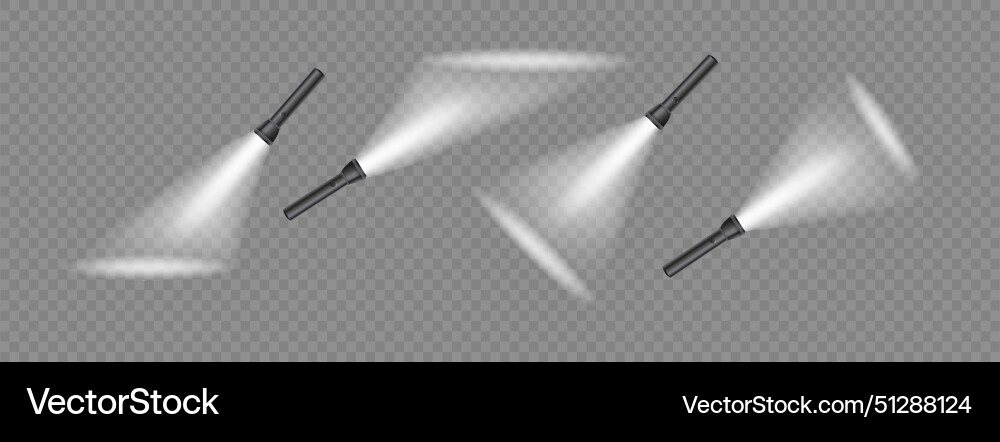 Flashlight light bulb spotlight advertisement Vector Image