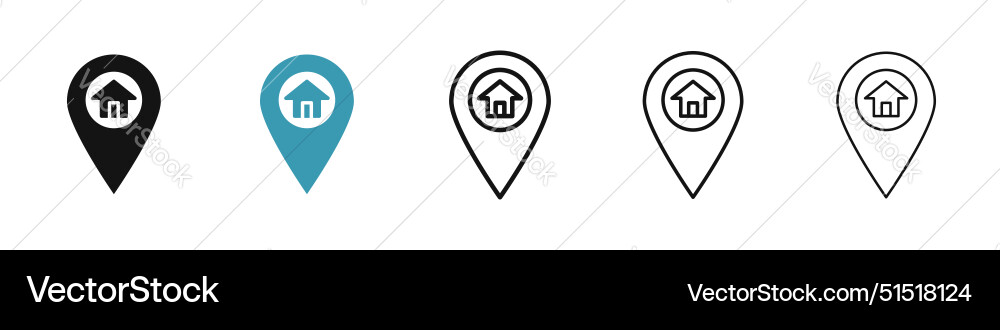 Home location icon Royalty Free Vector Image - VectorStock